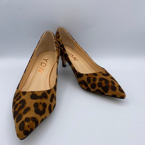 YDN | Shoes | Ydn Suede Leopard Low Kitten Heel Pumps | Poshmark